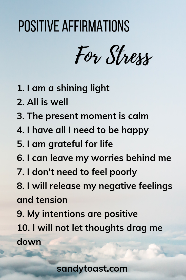 Positive Affirmations for Stress – Sandy Toast